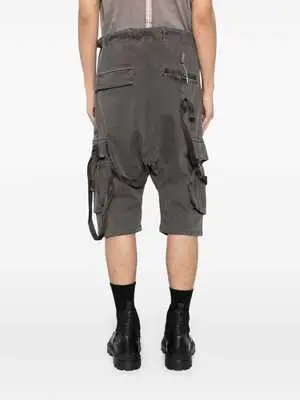 Boris Bidjan Saberi Stonewashed Cargo Track Shorts - Grey