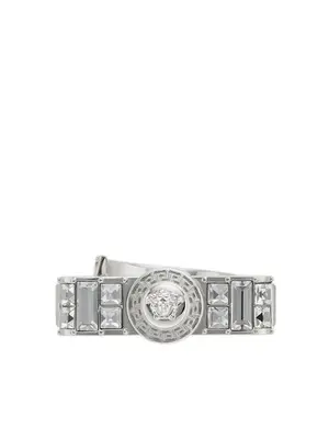 Versace Ribbon Crystal Ring - Silver