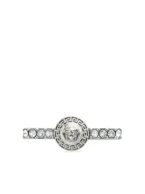 Versace Ribbon Crystal Ring - Silver
