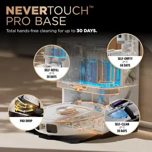 SHARK Powerdetect 2-in-1 Robot Vacuum And Mop With Nevertouch Pro Base - White