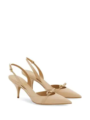 FERRAGAMO Mini-bow Slingback Pumps - Neutrals