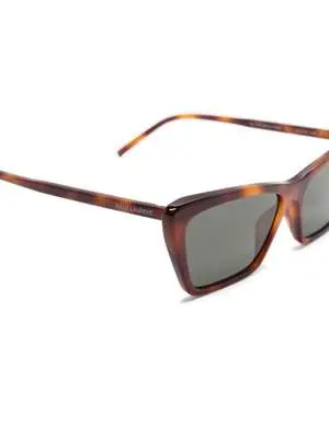 Saint Laurent Mica Thin Sunglasses - Brown