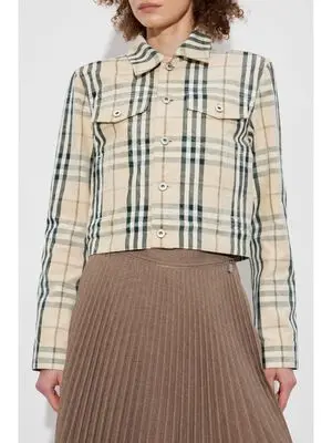 Burberry Check Pattern Cropped Jacket