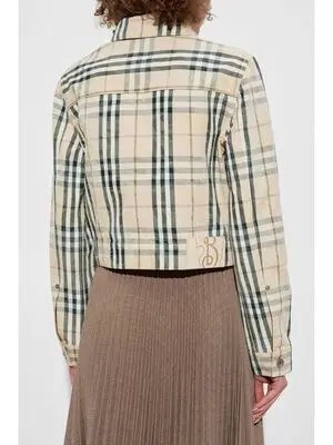 Burberry Check Pattern Cropped Jacket