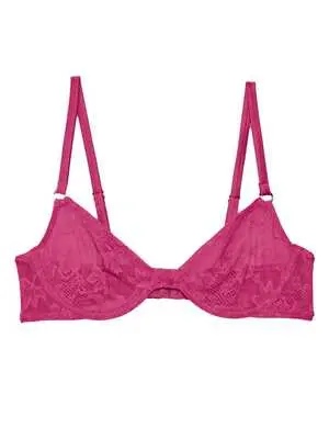 FLEUR DU MAL Le Stretch Lace Demi Bra Pink