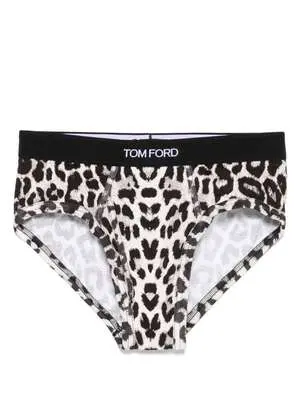 TOM FORD Leopard-print Boxers - Brown