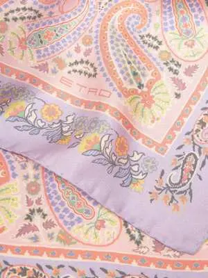 Etro Printed Silk Scarf - Purple