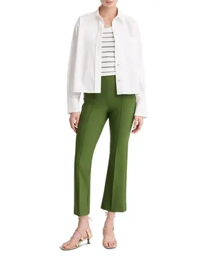 Vince Mid-rise Pintucked Cropped Pants - Herb