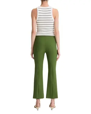 Vince Mid-rise Pintucked Cropped Pants - Herb