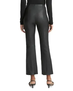 Vince Stretch Leather Cropped Flare Pants