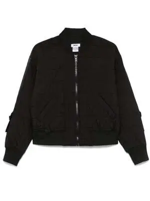 Dkny Logo-embellished Quilted Bomber Jacket