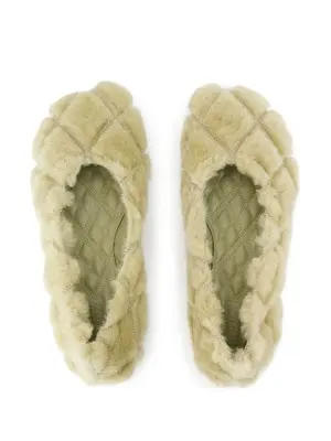 Burberry Shearling Balleria Shoes - Neutrals