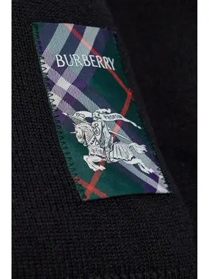 Burberry Wool V-neck Cardigan - Black