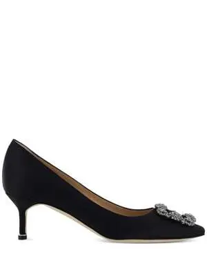 Manolo Blahnik 30mm Hangisi Satin Pumps