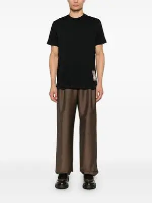 Burberry Check-logo Patch Cotton T-shirt - Black