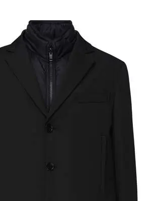 FAY Layered Overcoat - Black