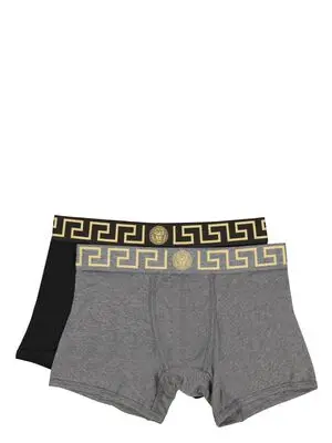 Versace Greca Border Long Boxers - Black