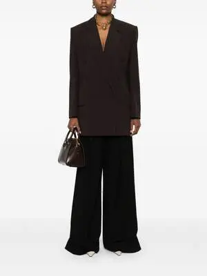 Saint Laurent Silk Crepe Blazer - Brown