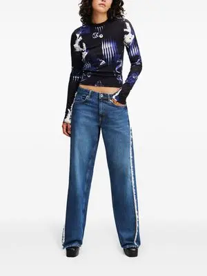 Karl Lagerfeld Fringed Straight-leg Jeans