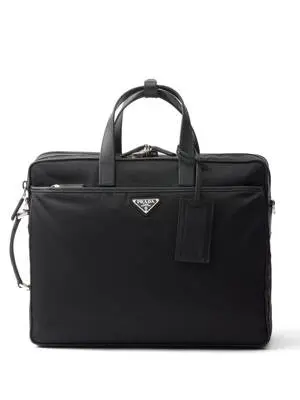 Prada Re-nylon And Saffiano Leather Briefcase - Black