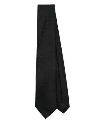 Emporio Armani Logo-jacquard Neck Tie - Black