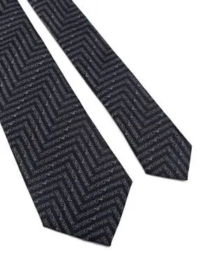 Emporio Armani Logo-jacquard Silk Tie