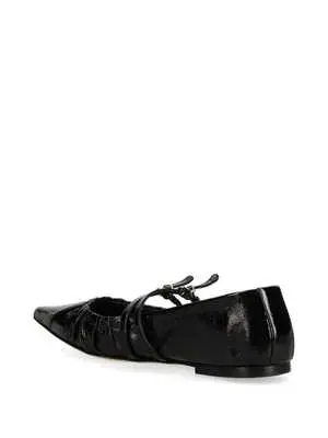 MSGM Ruched Ballerina Flats - Black