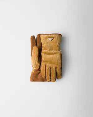 Prada Corduroy Gloves - Barley