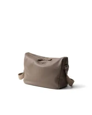 Prada Medium Leather Shoulder Bag - Grey