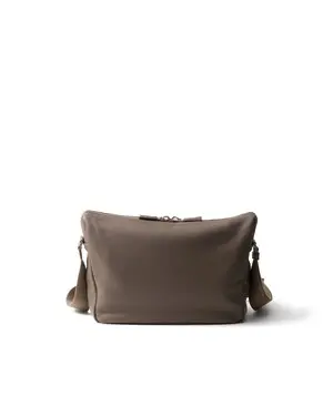 Prada Medium Leather Shoulder Bag - Grey