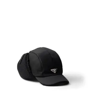 Prada Re-nylon And Wool Trapper Hat - Black