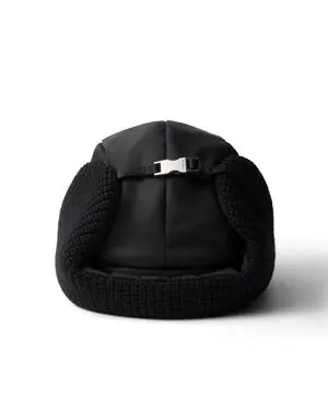 Prada Re-nylon And Wool Trapper Hat