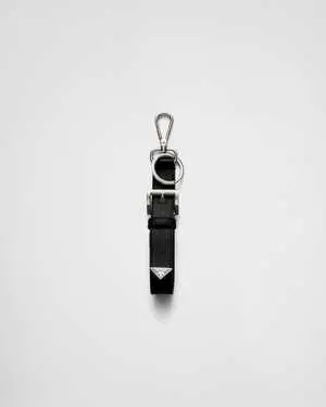 Prada Saffiano Leather Keychain - Black