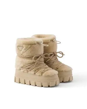 Prada Shearling Après Ski Boots - Neutral