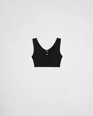 Prada Ribbed Jersey Tank Top