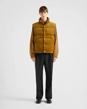 Prada Corduroy Down Vest - Barley | Editorialist