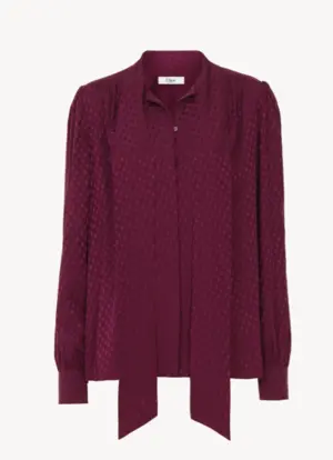 Chloé Lavallière Blouse In Silk Jacquard