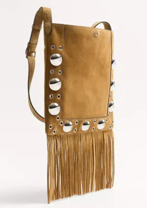 ValentinoGaravani Garavani Nellcôte Suede Shoulder Bag With Fringes