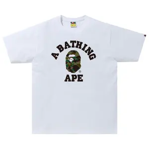 A BATHING APE 1st Camo College Tee /green - White