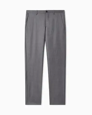 Giorgio Armani Wool And Cashmere Gabardine Trousers - Grey