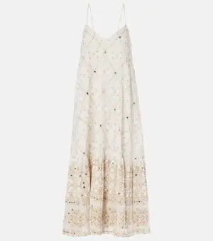 JULIET DUNN Mosaic Printed Cotton Midi Dress - Neutrals