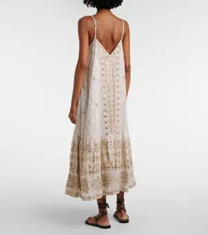 JULIET DUNN Mosaic Printed Cotton Midi Dress - Neutrals