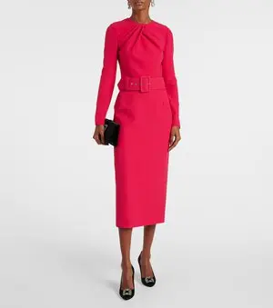 Safiyaa Belted Midi Dress
