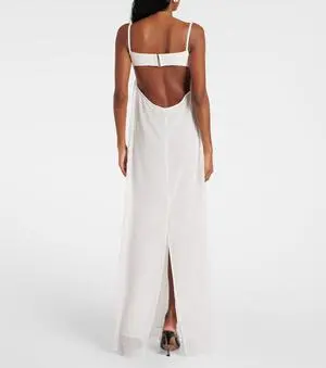 Jacquemus Peplum Maxi Dress - White