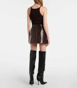 COURREGES Courrèges Reedition Vinyl Miniskirt - Brown