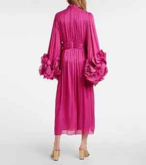 Costarellos Ruffled Midi Dress