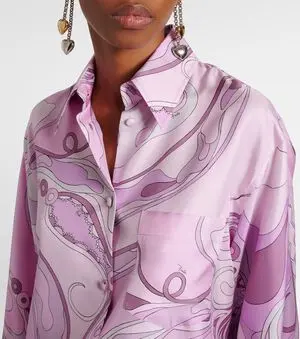 Emilio Pucci Orchidee Silk Twill Shirt