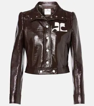 COURREGES Re-edition Vinyl Jacket - Brown