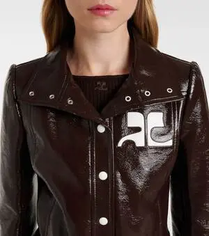 COURREGES Re-edition Vinyl Jacket - Brown