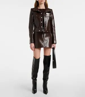 COURREGES Re-edition Vinyl Jacket - Brown